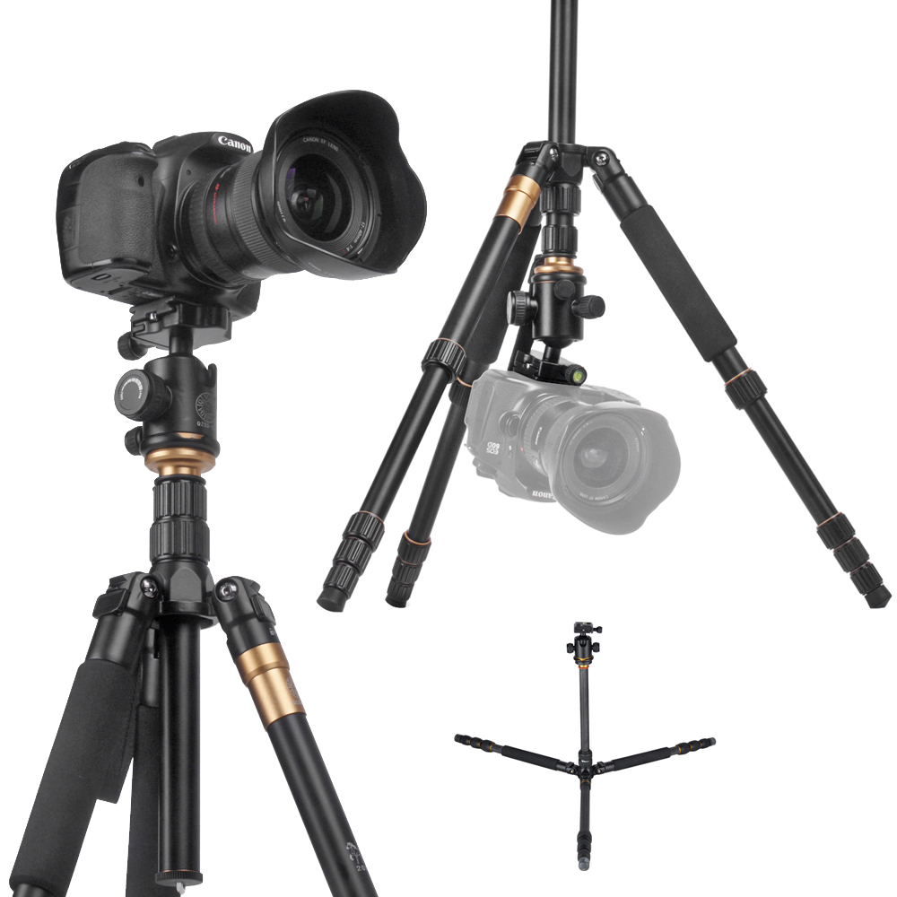Q-666 SLR Camera Tripod Monopod & Ball Head Portable Compact Travel