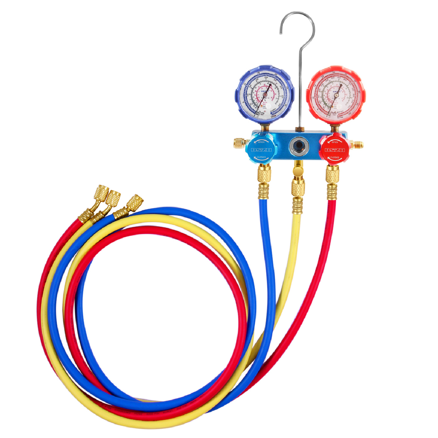 R410a Manifold Gauges Freon Refrigerant 5ft Hoses HVAC Halogen ...