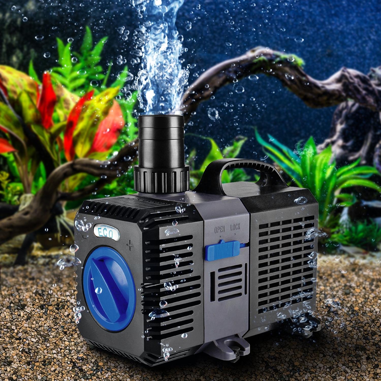 Pond Pump 800GPH Adjustable Submersible Inline Fountain Waterfall Koi ...