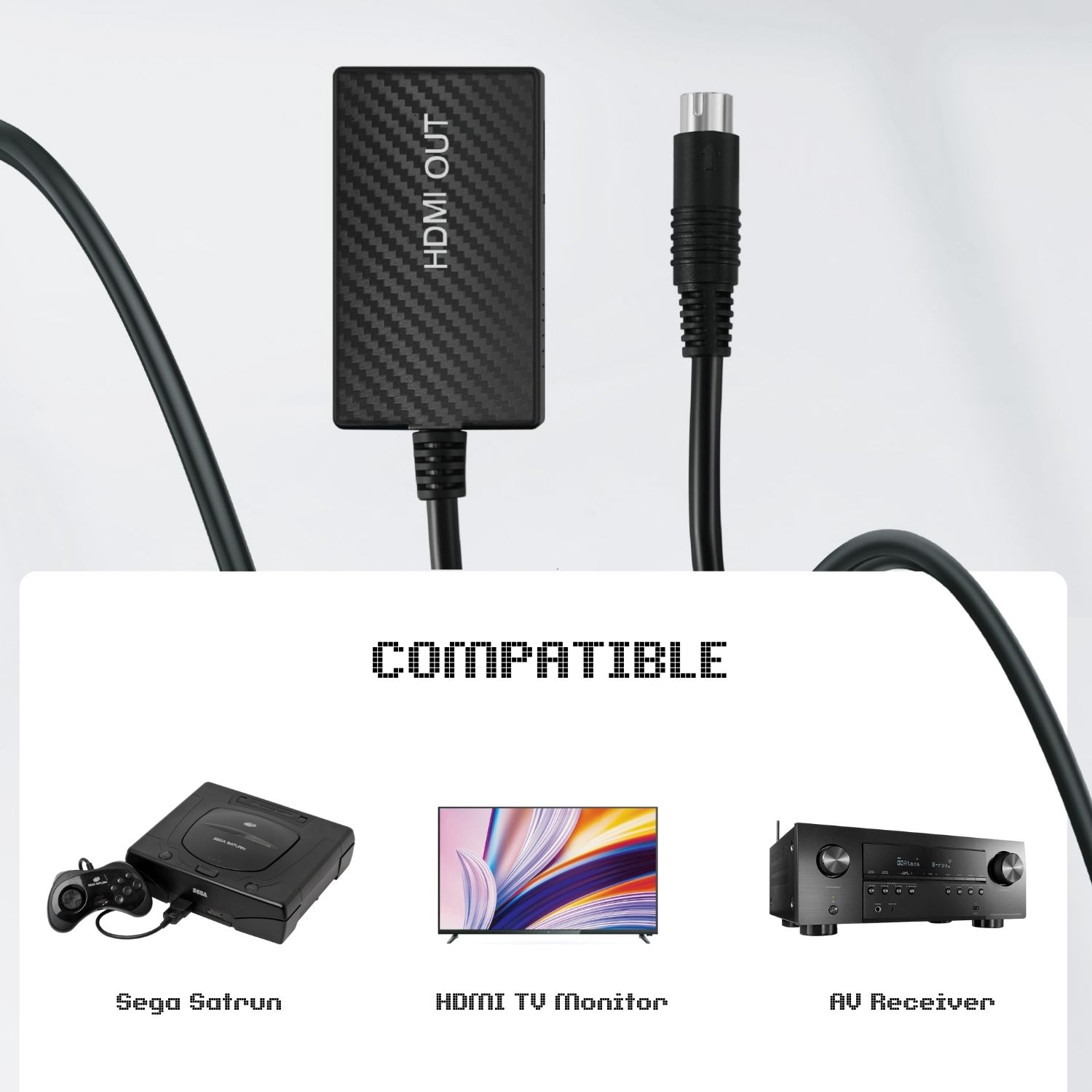 Sega Saturn HDMI Adapter to HD TVs, Computer Monitors, and Projectors ...